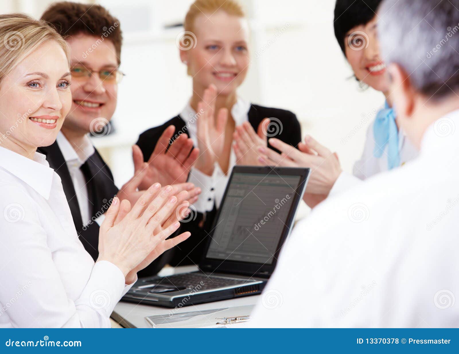 Applauding people stock photo. Image of businesswoman - 13370378