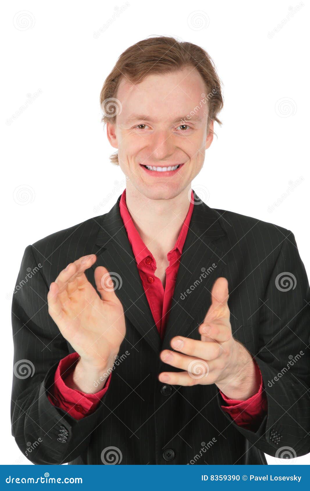 Applauding young person stock photo. Image of expression - 8359390