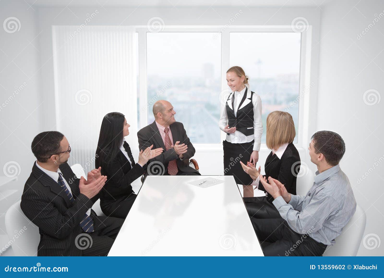 Applauds a colleague stock photo. Image of businessman - 13559602