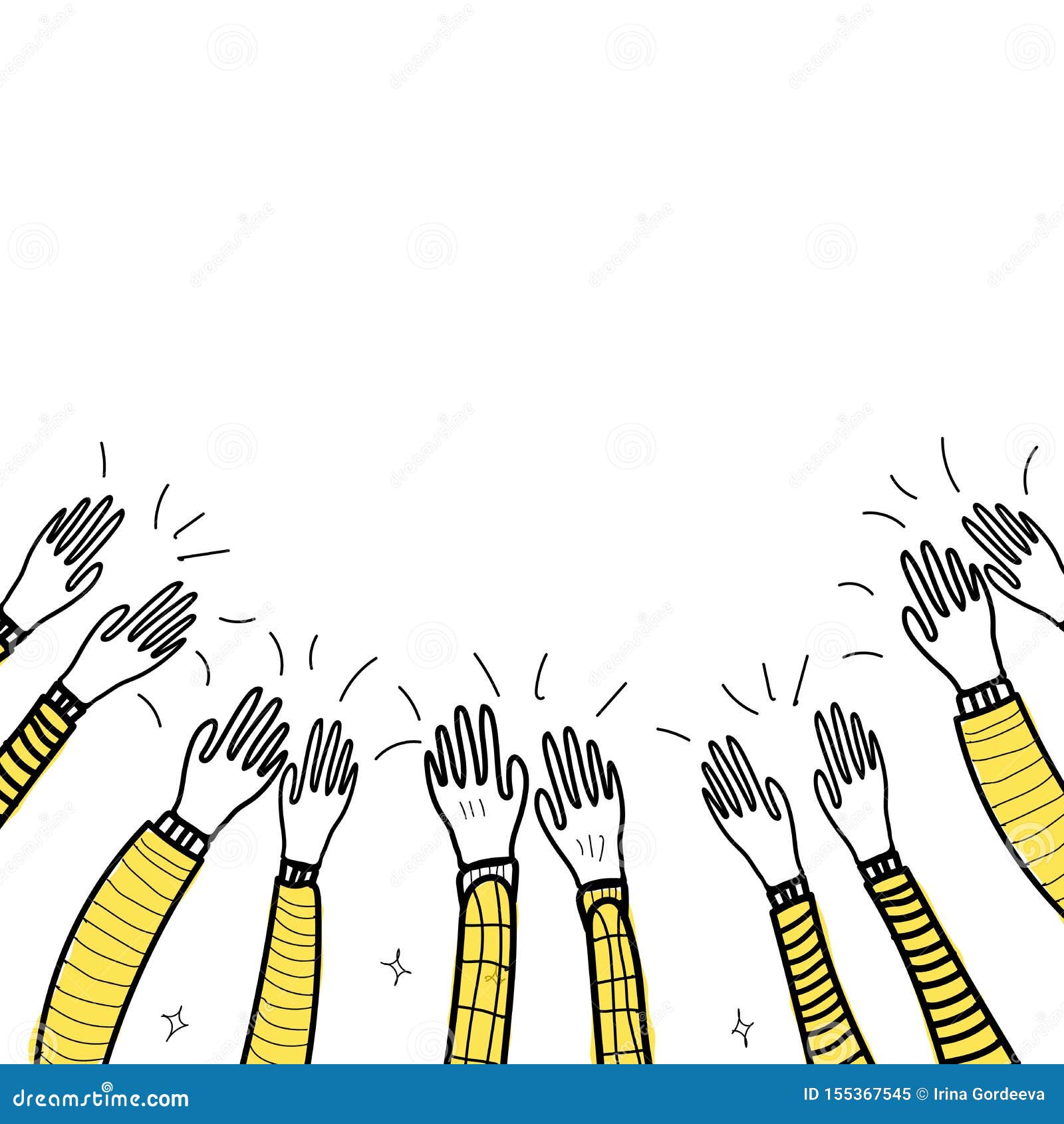 Applause Hand Draw On White Background With Congratulation Text.vector ...