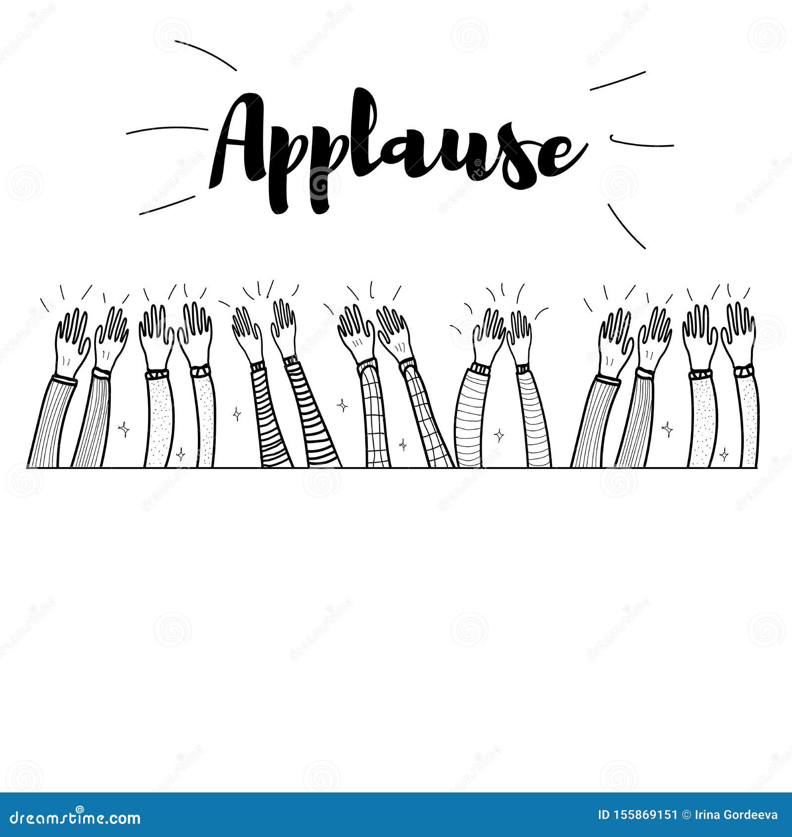 Applause hand draw stock illustration. Illustration of background ...