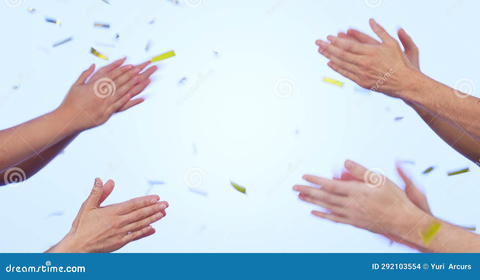 Applause, Confetti and Celebration, Hands in Studio for Motivation and ...