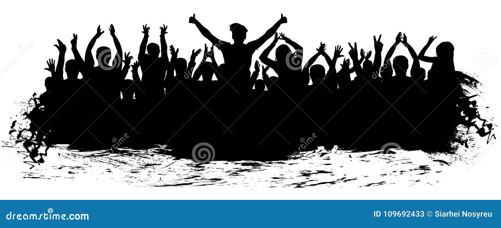 Applause Of The Crowd Of People Silhouette. Cheerful Group Of Fans ... Applause Of The Crowd Of People Silhouette. Cheerful Group Of Fans ...
