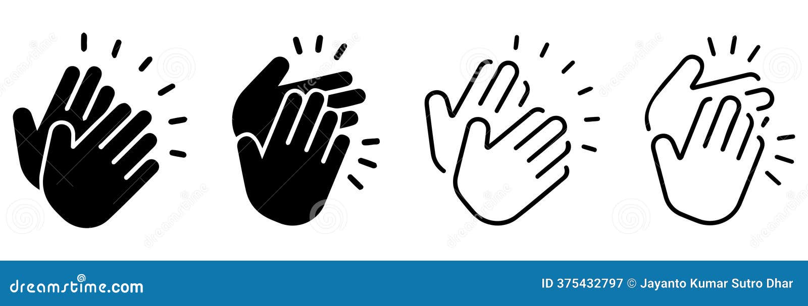 Applause Line Icon, Gestures Concept, Bravo Sign On White Background ...