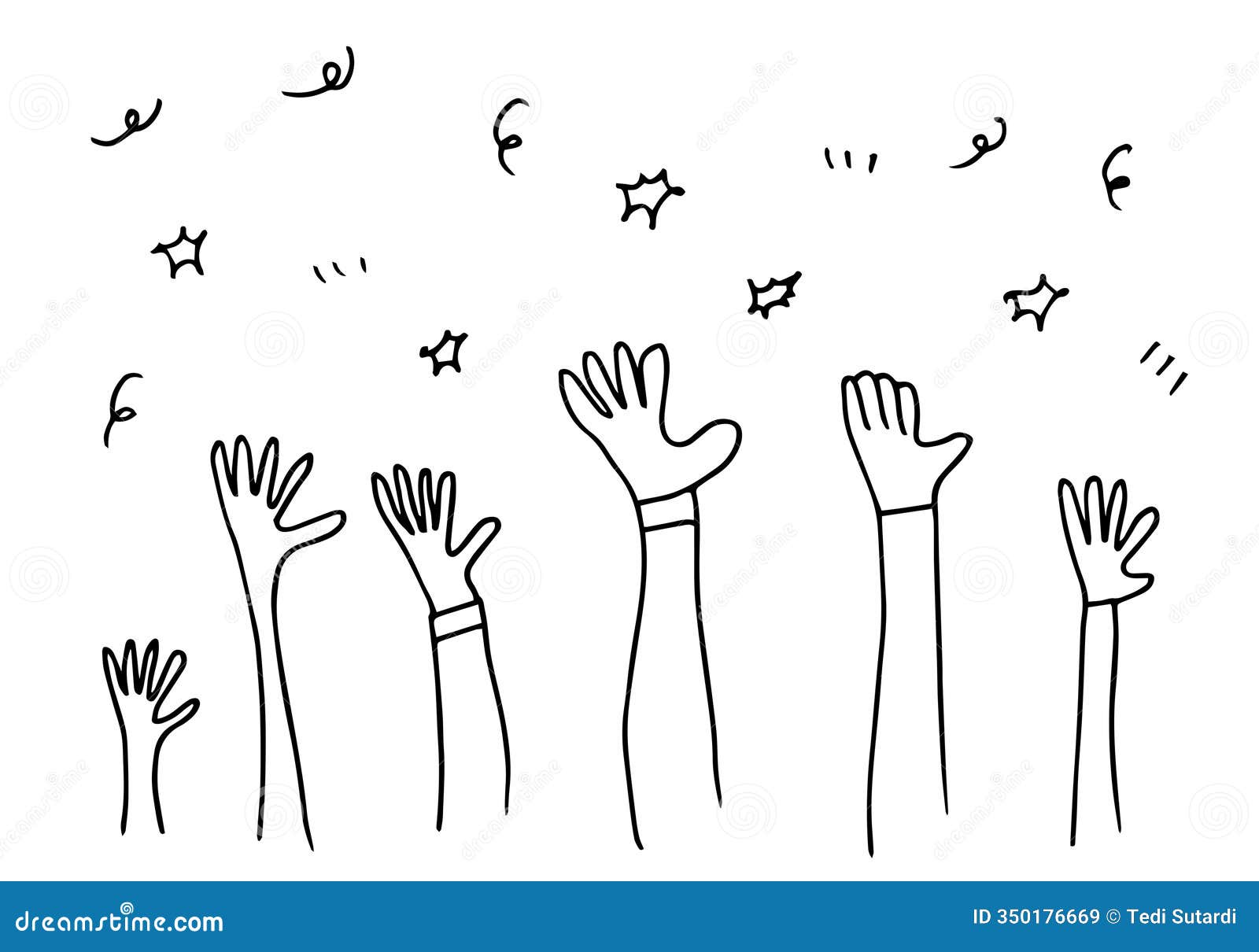 Applause Hand Draw on White Background. Stock Illustration ...