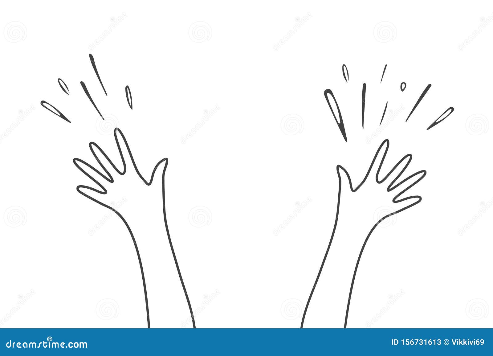 Applause Hand Drawn. Vector Doodle Illustration Stock Illustration ...