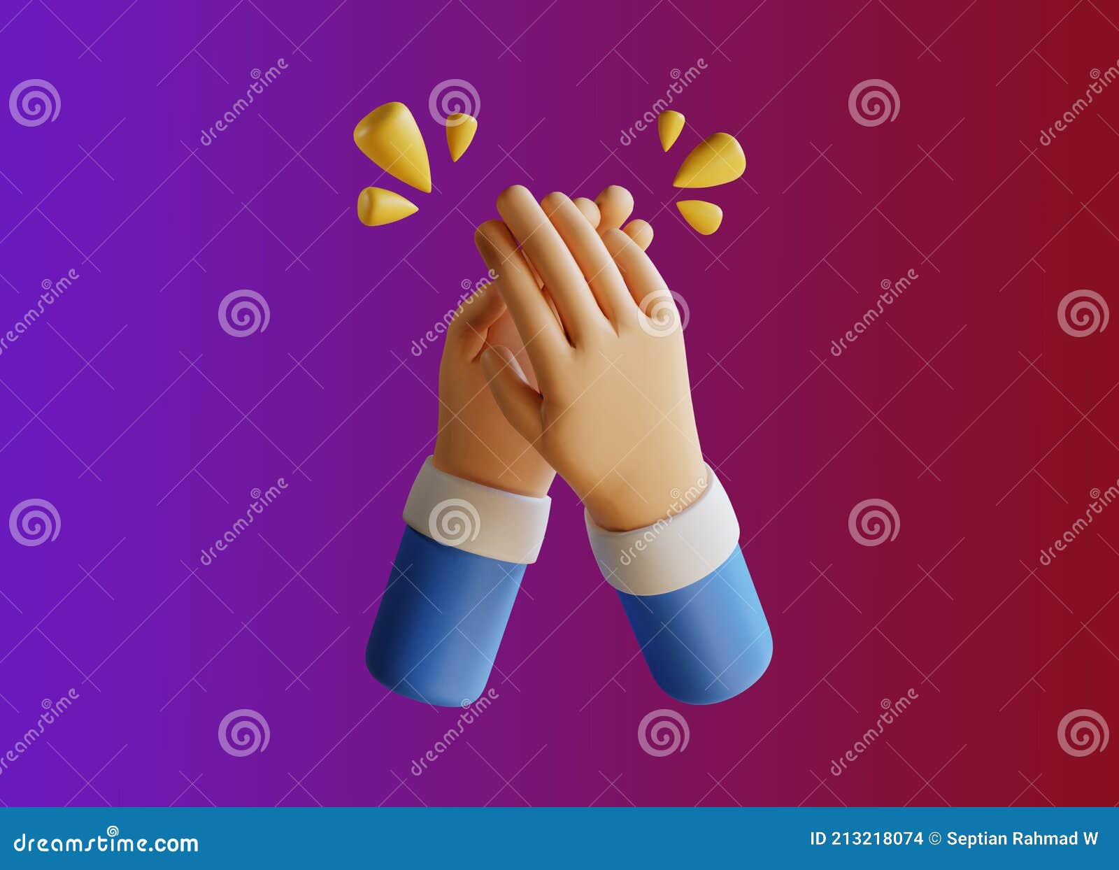 Applause Illustration 3D Rendering with Gradient Background Stock ...