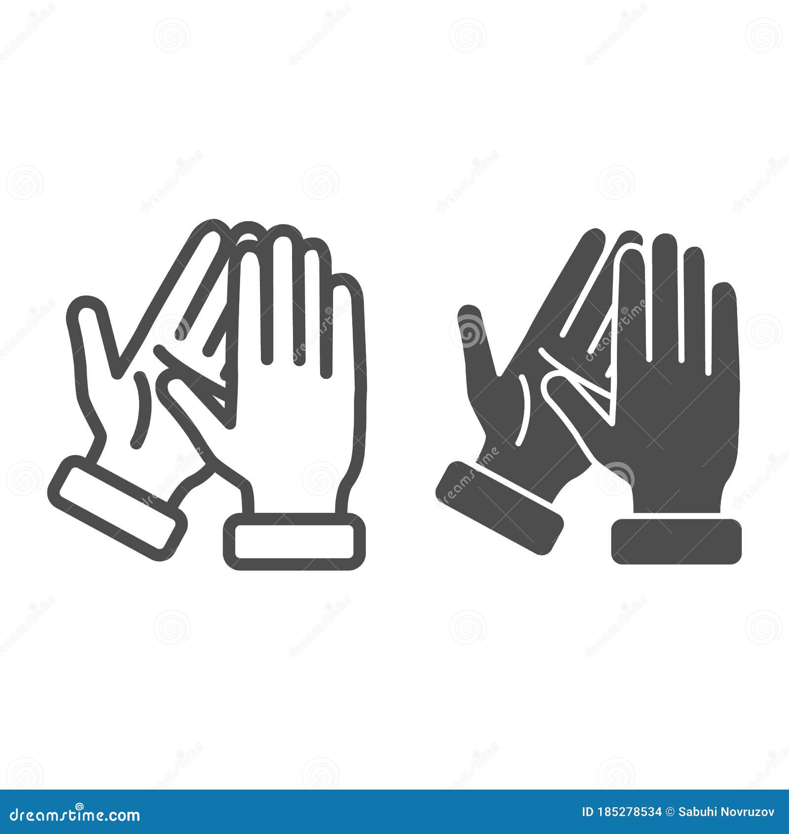 Applause Line and Solid Icon, Gestures Concept, Bravo Sign on White ...