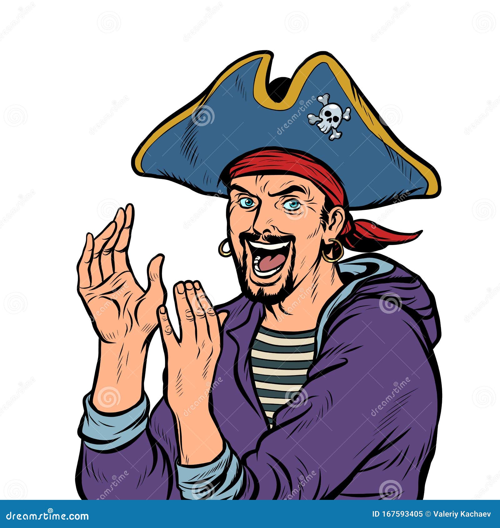 Applause. a man pirate stock vector. Illustration of male - 167593405 Applause. a man pirate stock vector. Illustration of male - 167593405