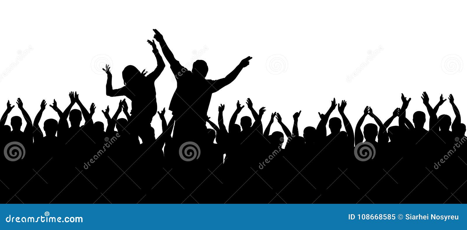 Applause People. Crowd Cheering. Hands Up. Stock Vector - Illustration ...