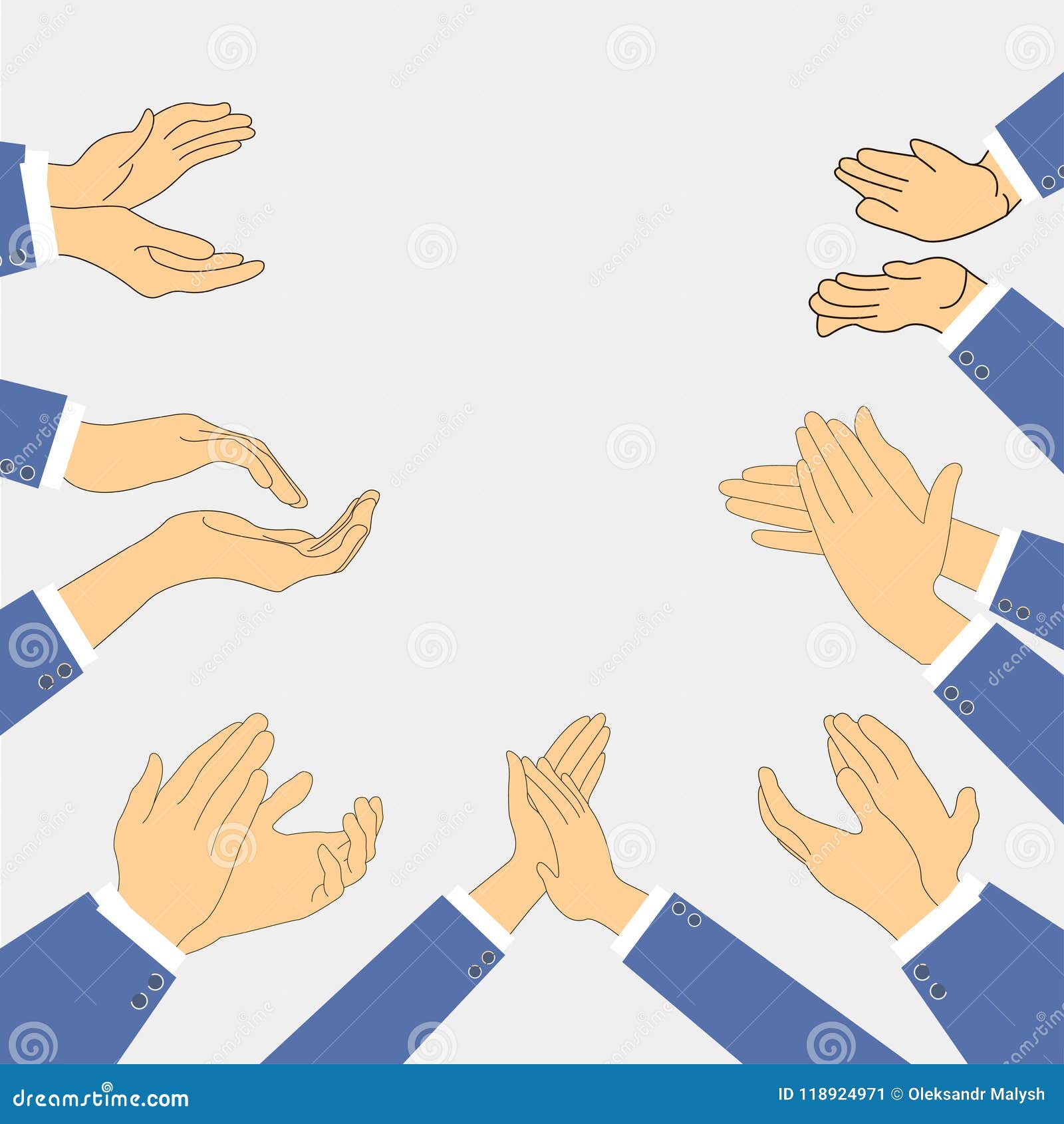 Applause set clapping stock vector. Illustration of greeting - 118924971