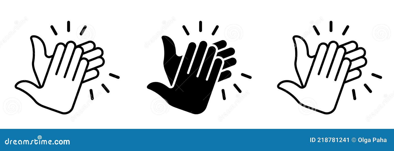 Applause Flat Banners Template With Clapping Hands Cartoon Vector ...