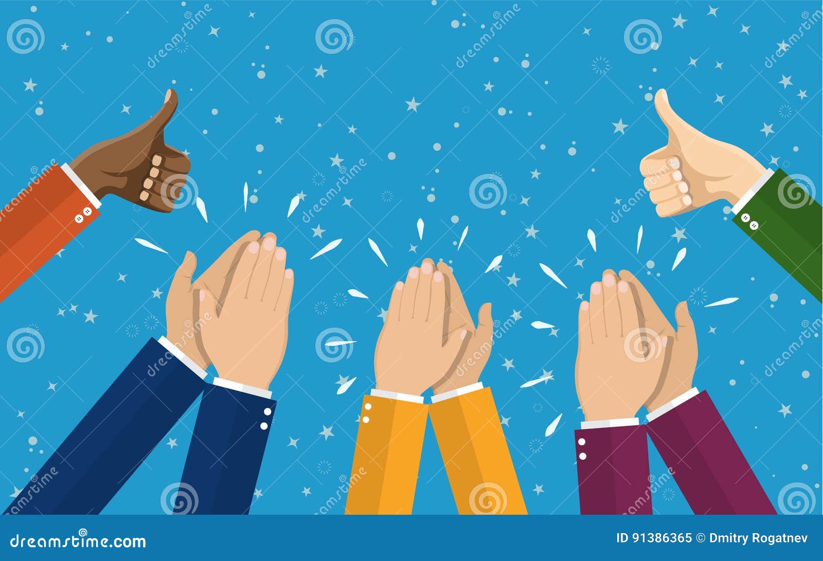 Applauso Di Mani Umano Applauda Le Mani Illustrazione Vettoriale ...