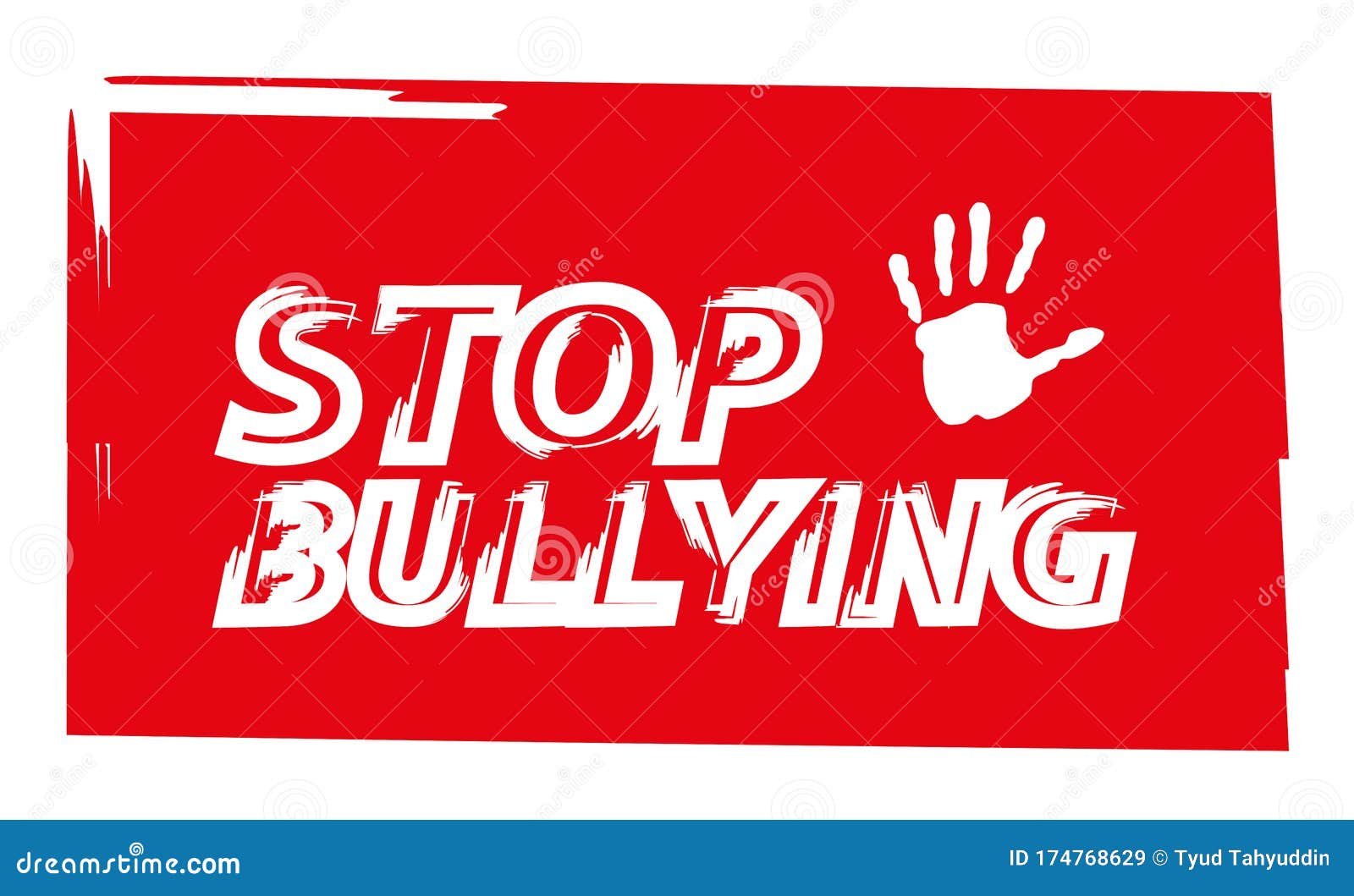 Stop Bullying, Banner Writing, Vector Illustration, Red Background ...