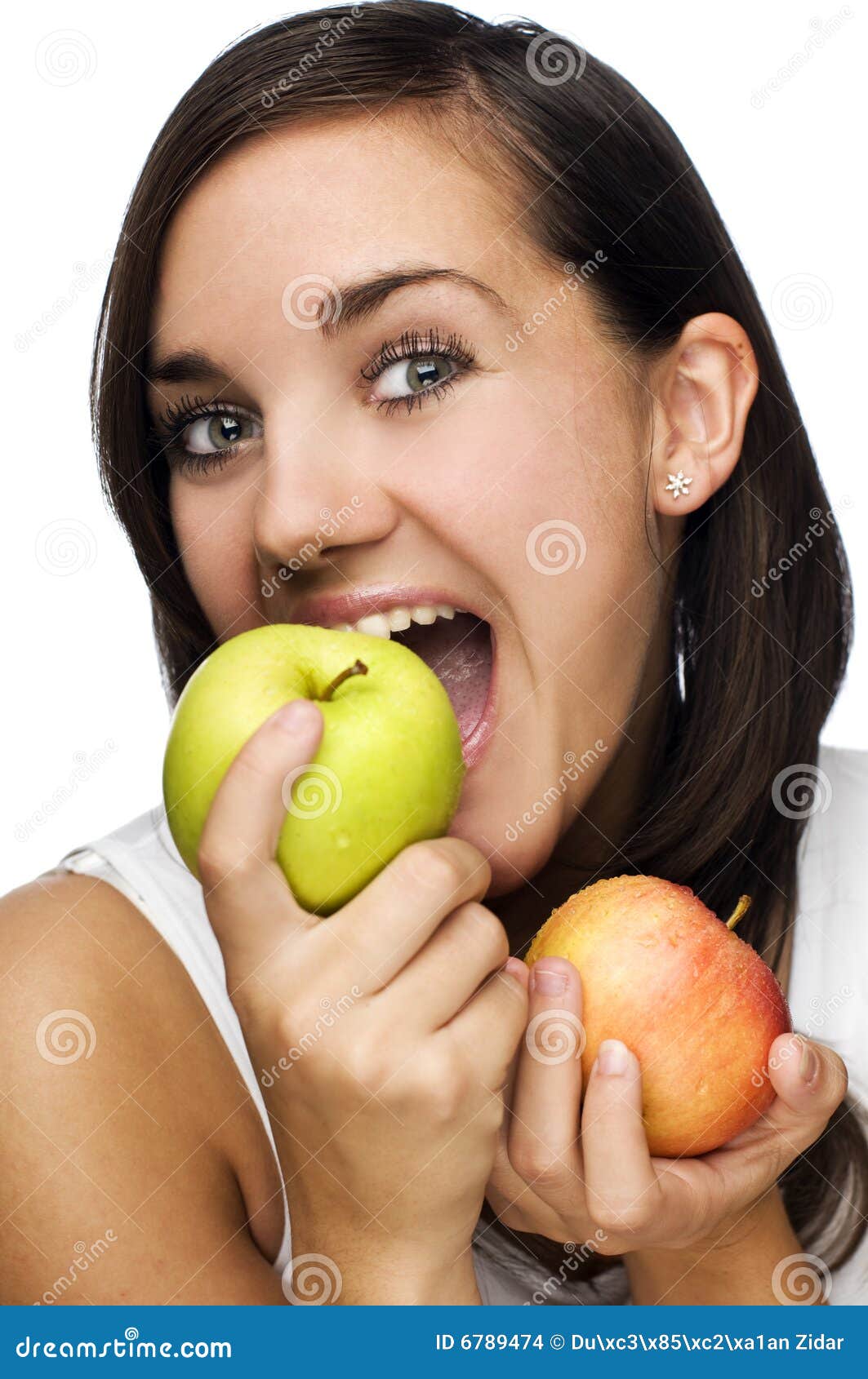 Apple stock photo. Image of hungry, isolated, diet, face - 6789474