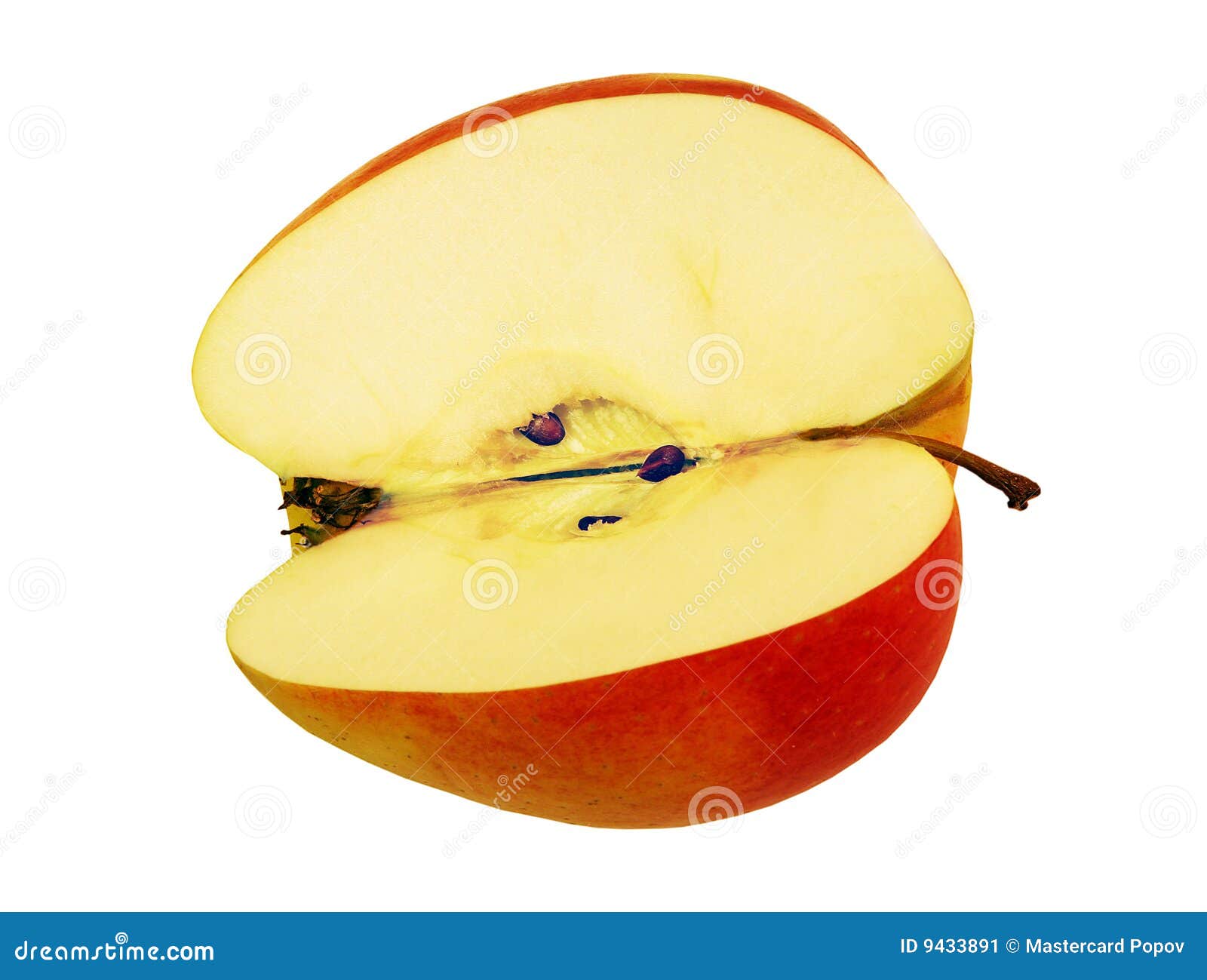 Apple stockbild. Bild von getrennt, viertel, saftig, apfel - 9433891