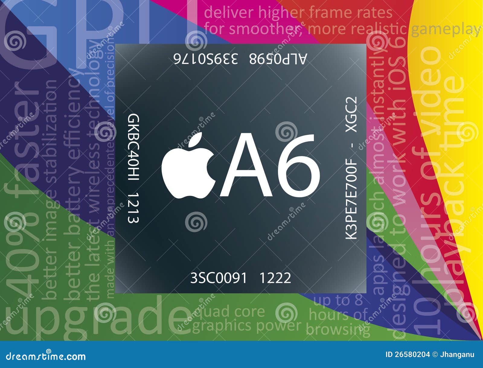 Apple A6 chip editorial stock image. Illustration of effects - 26580204