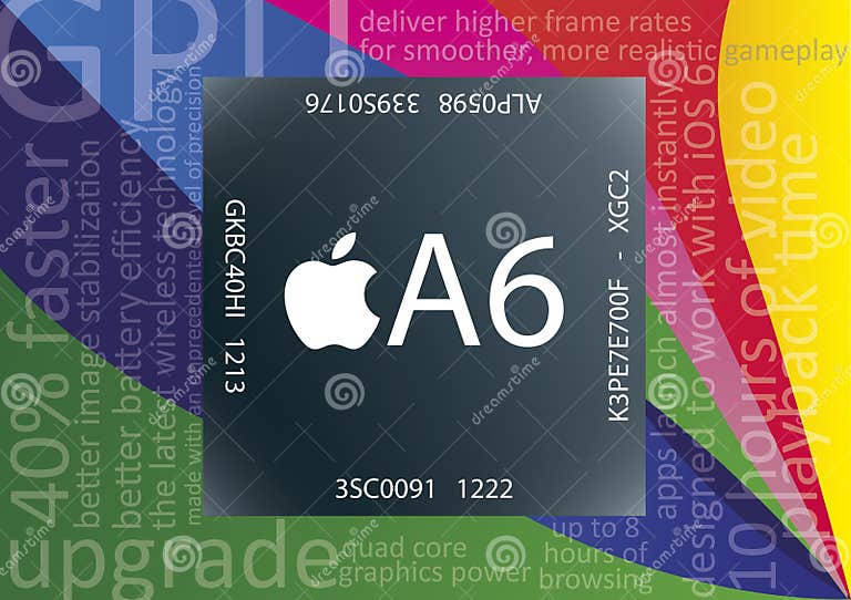 Apple A6 chip editorial stock image. Illustration of effects - 26580204