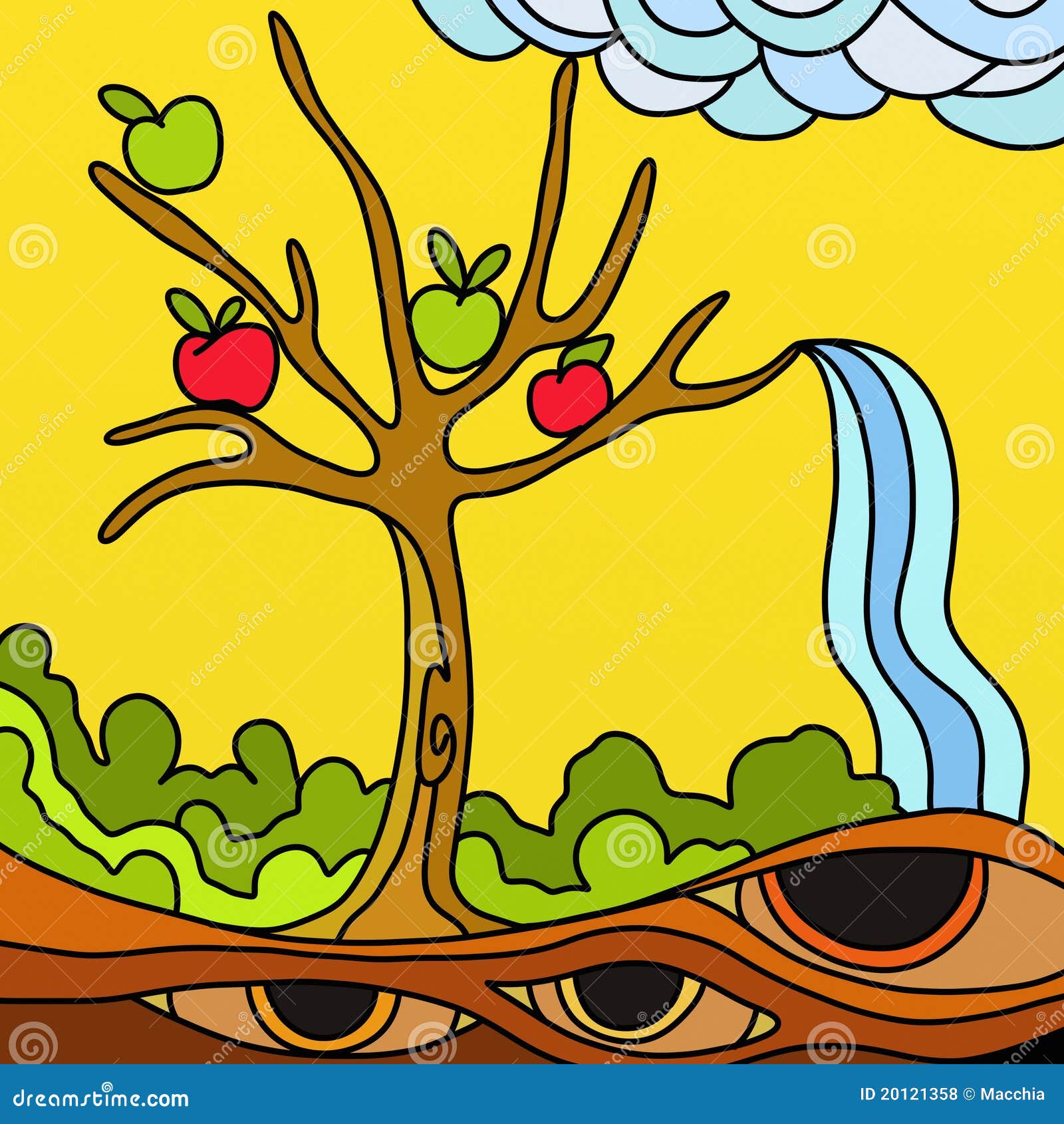 Apple abstract stock illustration. Illustration of postcard - 20121358