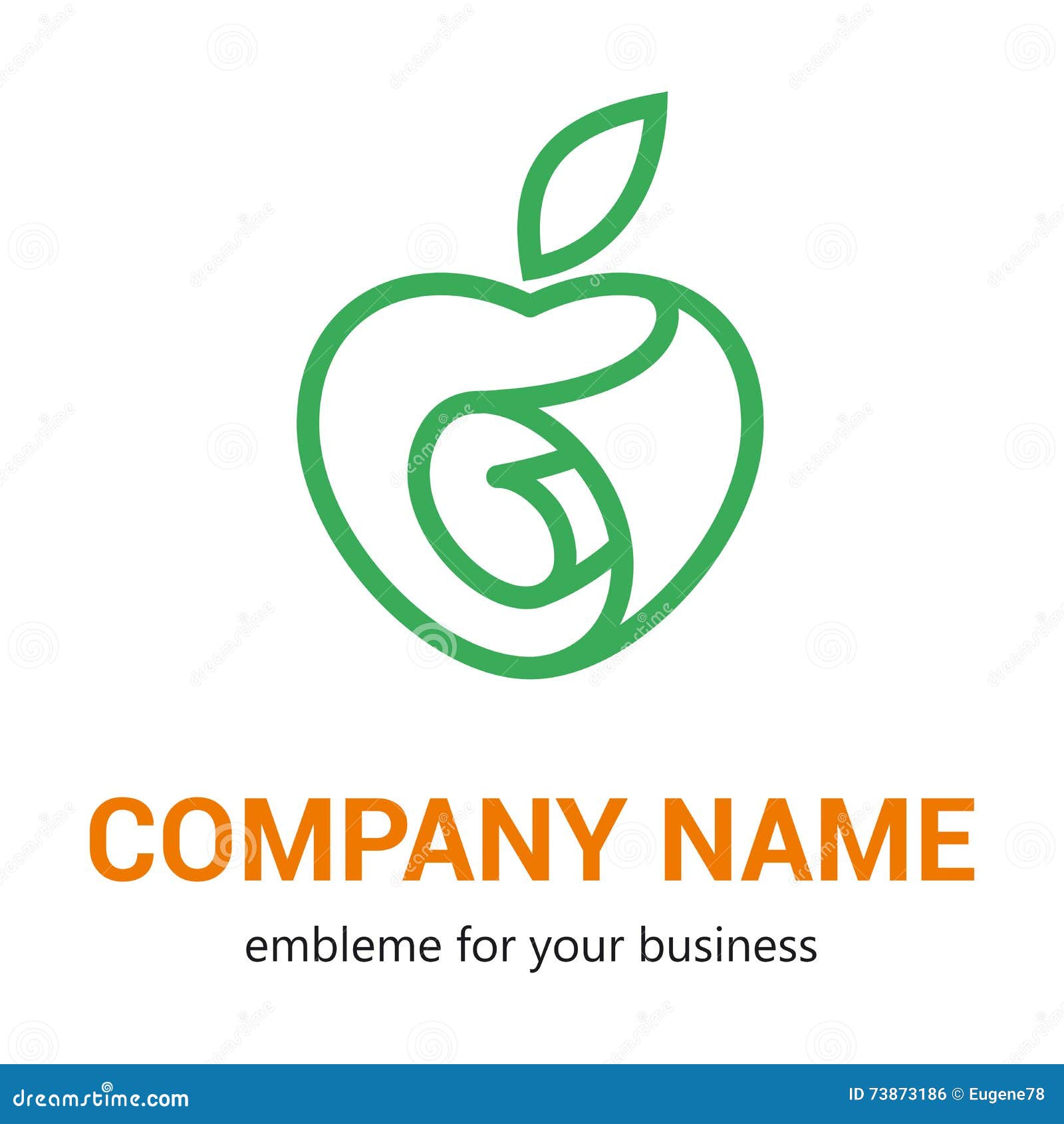 Apple abstract emblem stock vector. Illustration of apple - 73873186