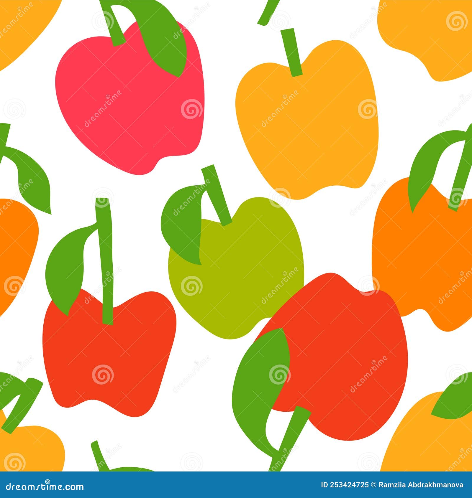 Apple Abstract Seamless Pattern. Vector Illustration Stock Vector ...