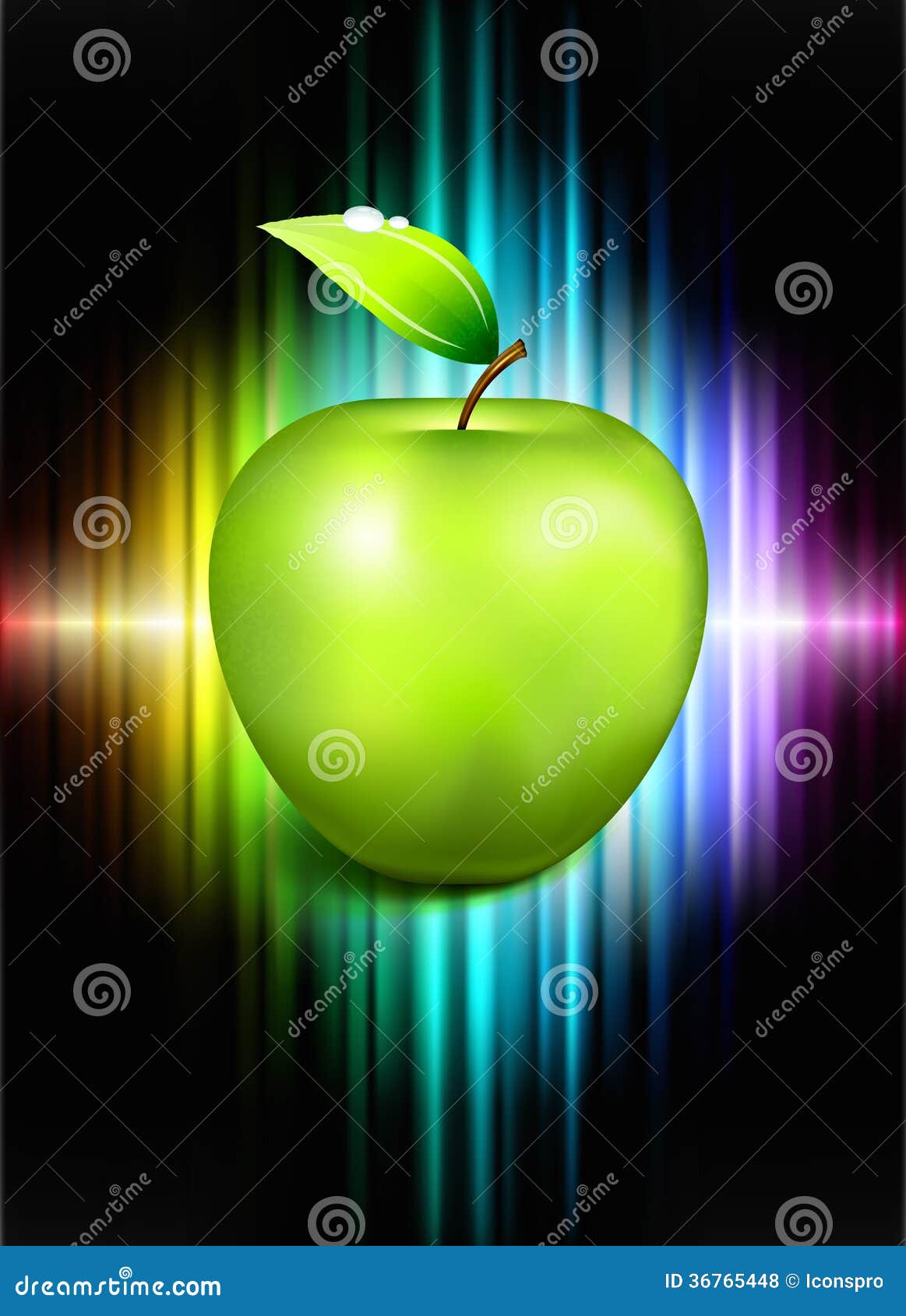 Apple on Abstract Spectrum Background Stock Illustration - Illustration ...