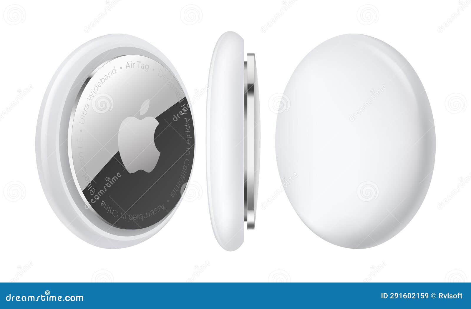 Apple AirTag Device on White Background, Vector Illustration. AirTag is ...