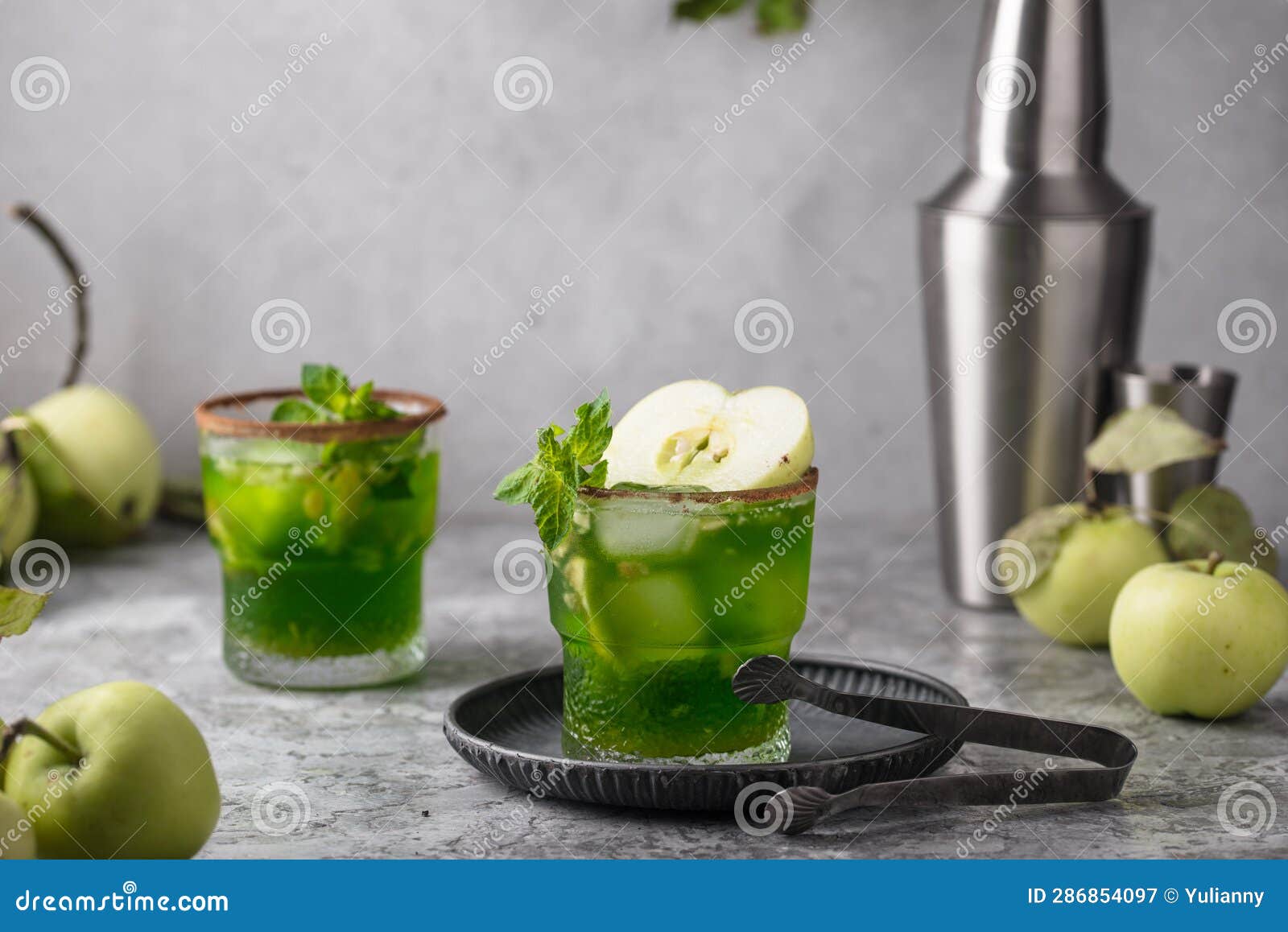 Apple Alcoholic Cocktail or Mocktail Stock Image - Image of apple ...