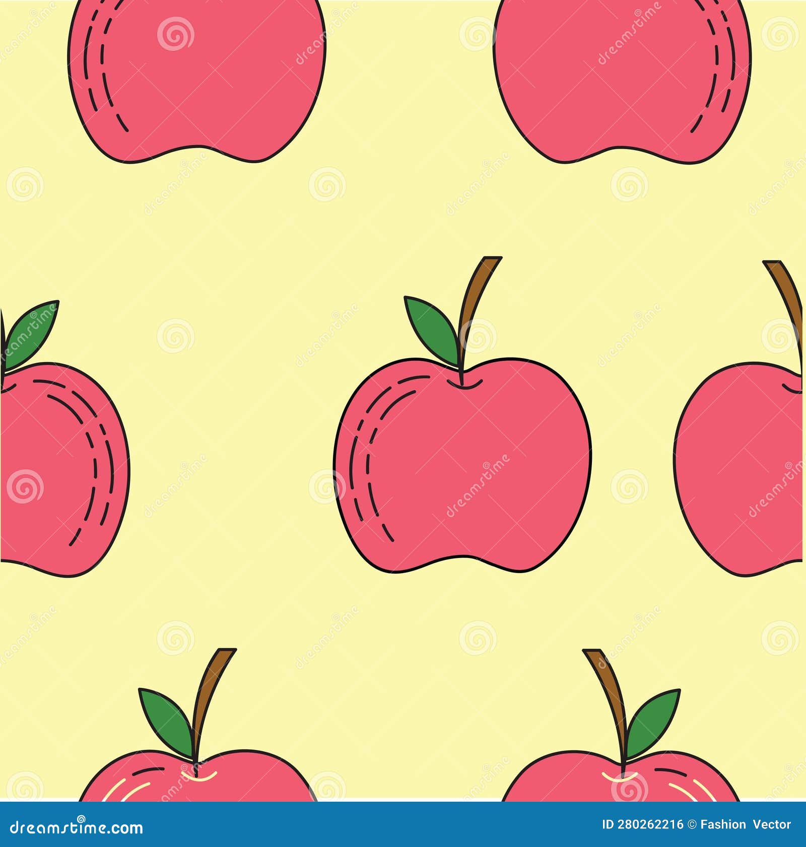 Apple All Over Print Vector Art Stock Vector - Illustration of little ...