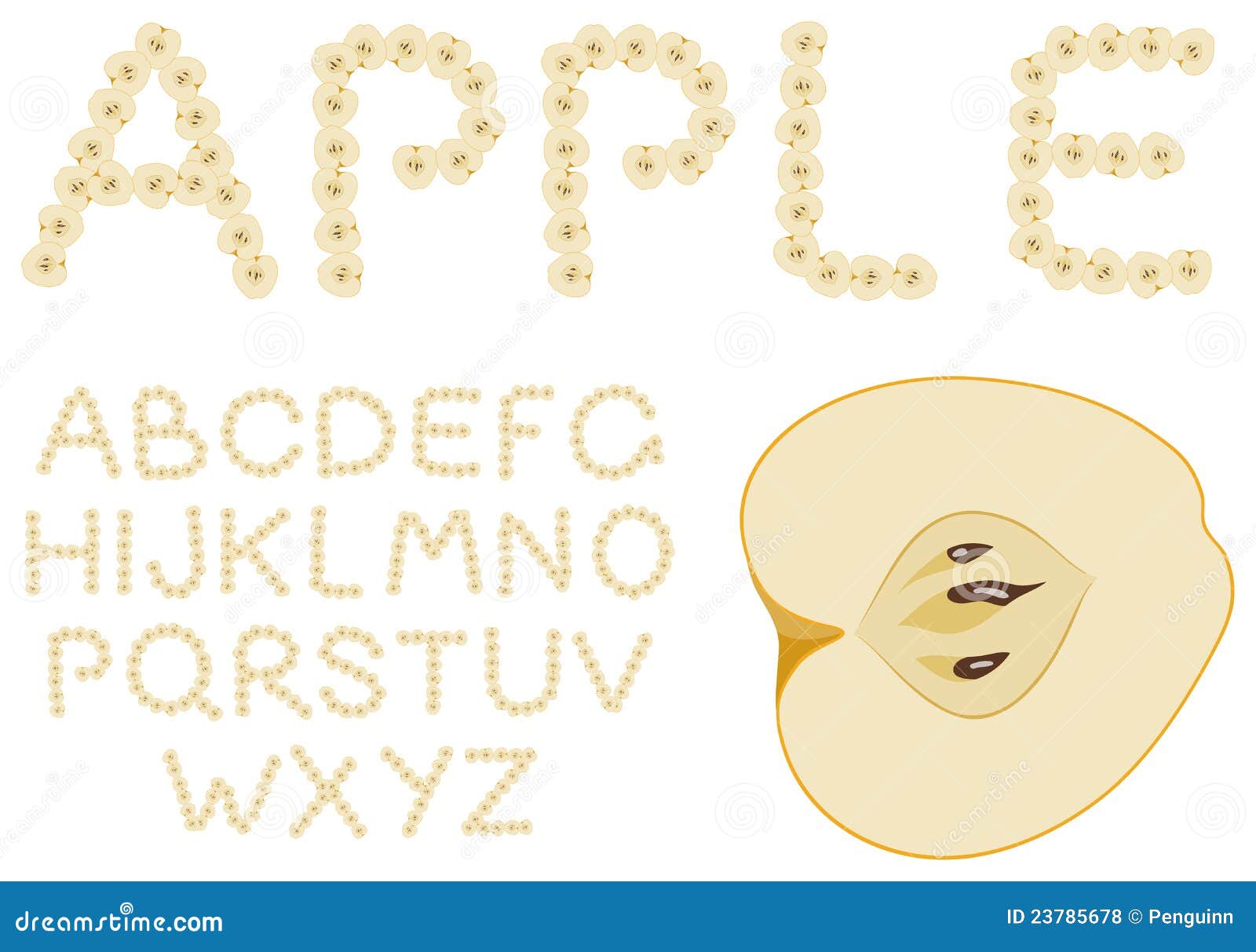 Apple alphabet stock vector. Illustration of healthy - 23785678