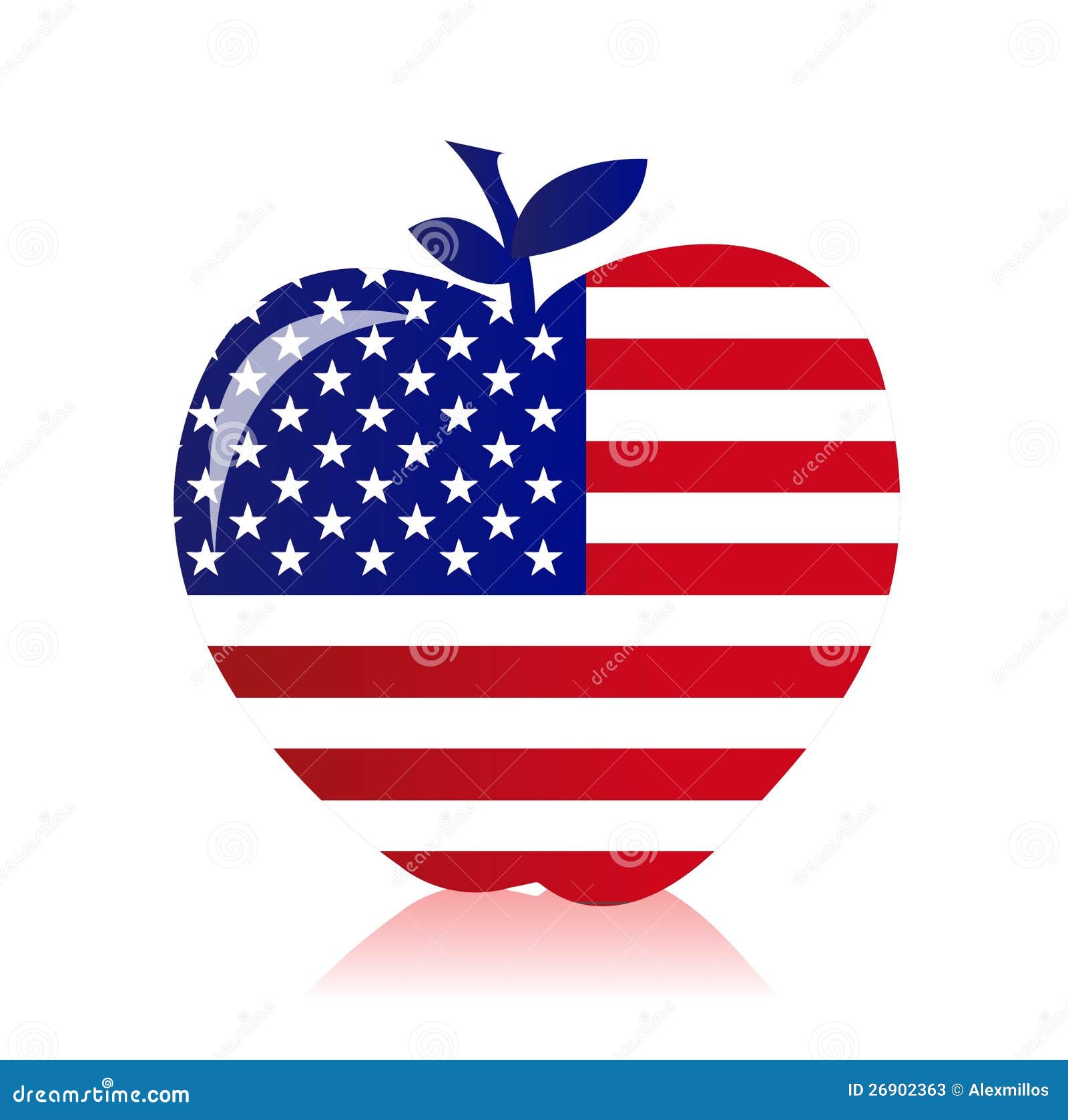 Apple with an American Flag Illustration Stock Illustration ...