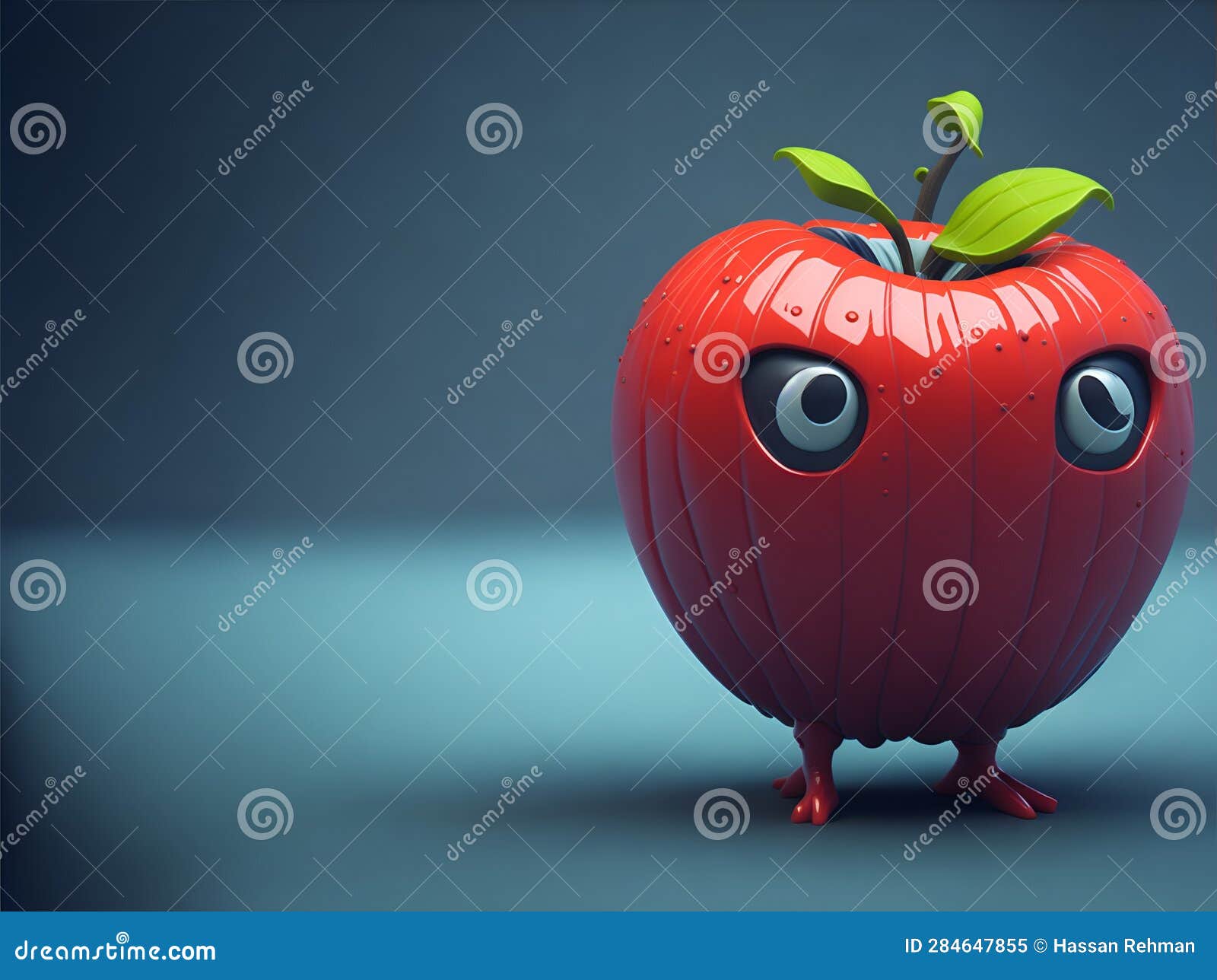 Apple Antropomorphic Cute Cartoon Illustration 3D Stile. Ai Generated ...