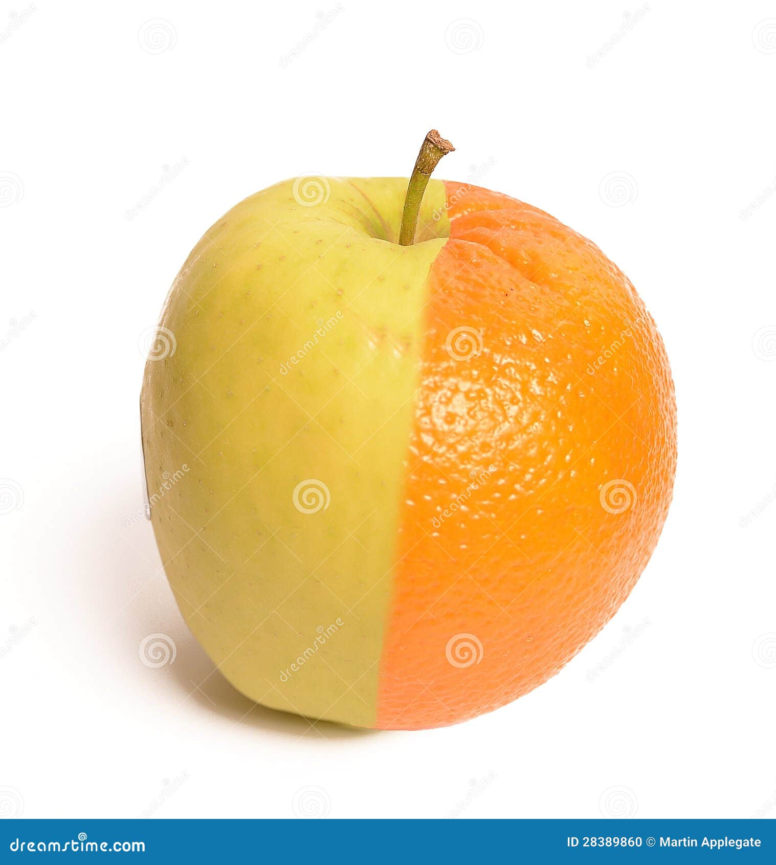 Apple apelsin arkivfoto. Bild av nytt, grön, sött, halvt - 28389860