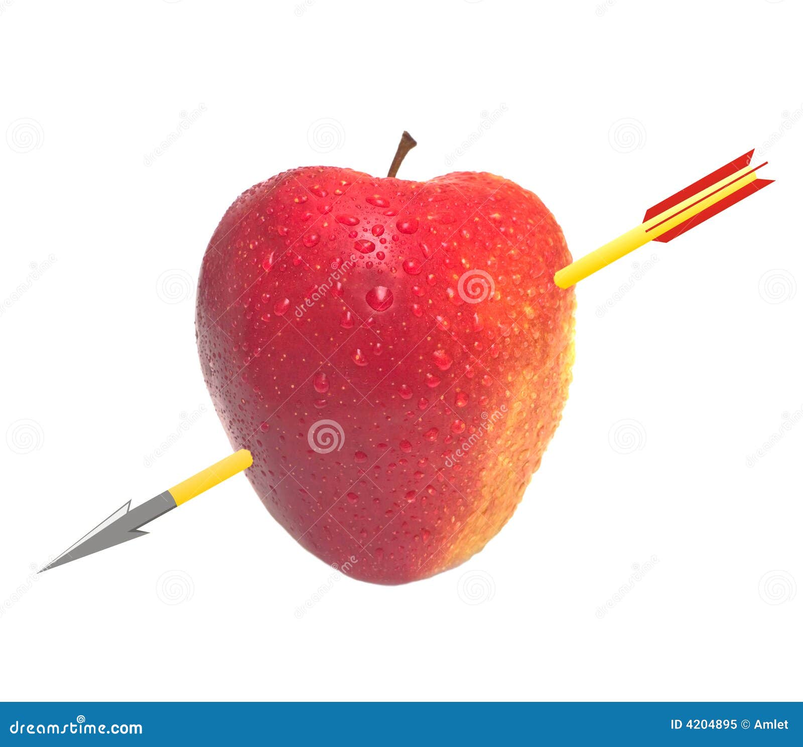 Apple with arrow stock illustration. Illustration of fruity - 4204895