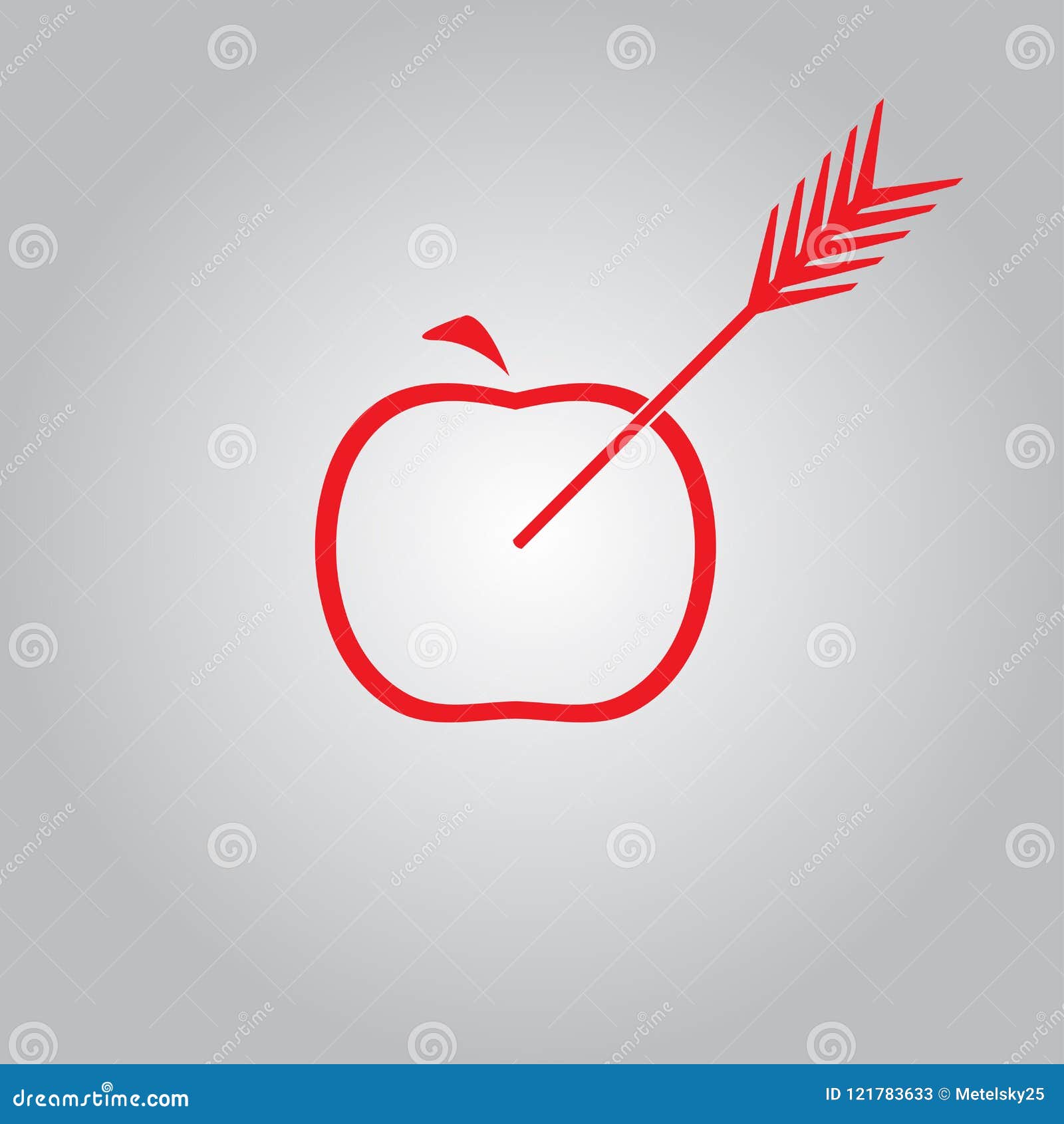 Apple With Arrow. Vector Icon. Stock Vector - Illustration of concept ...