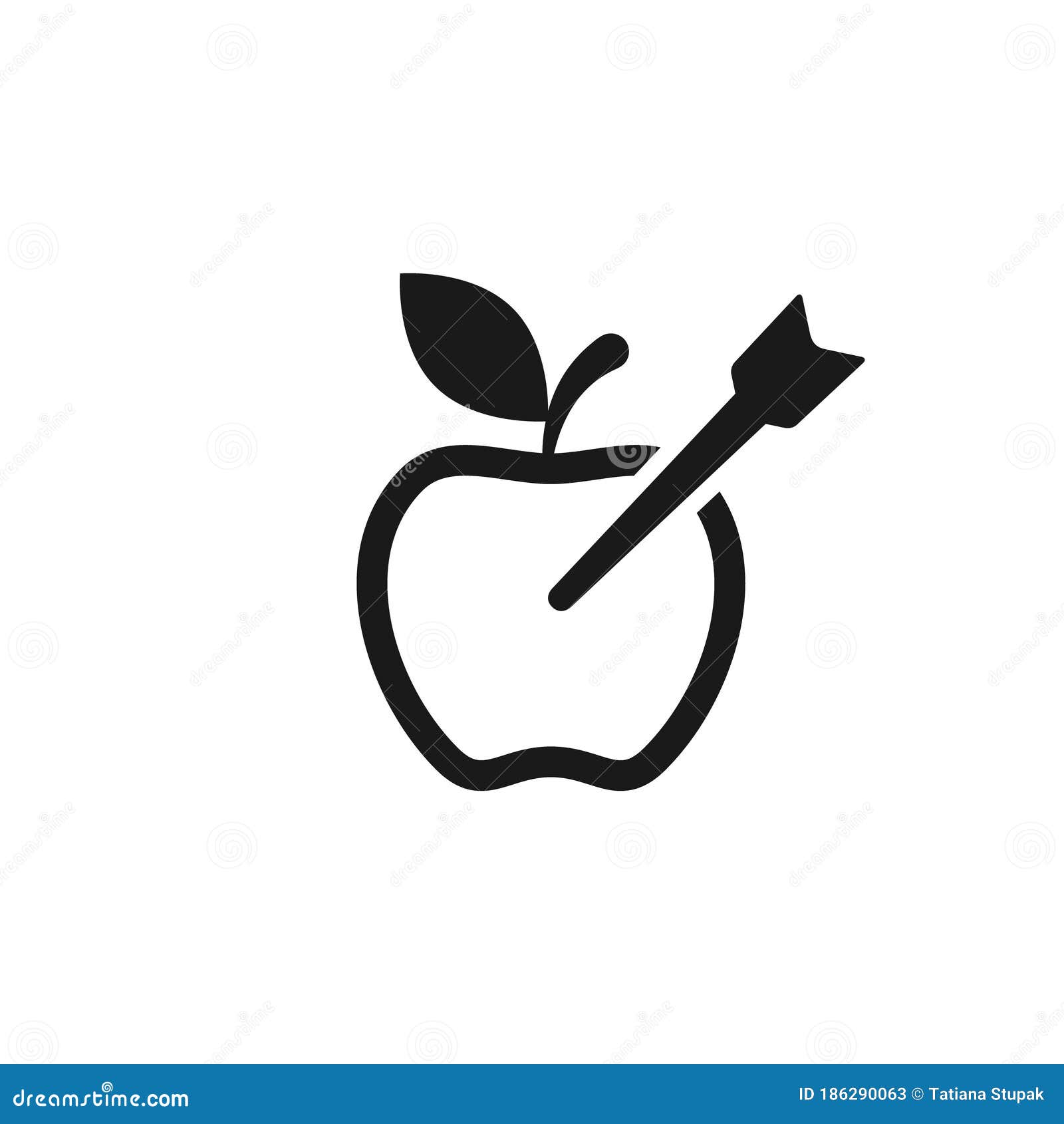 Apple As a Target Icon. Vector Line Icon Stock Vector - Illustration of ...