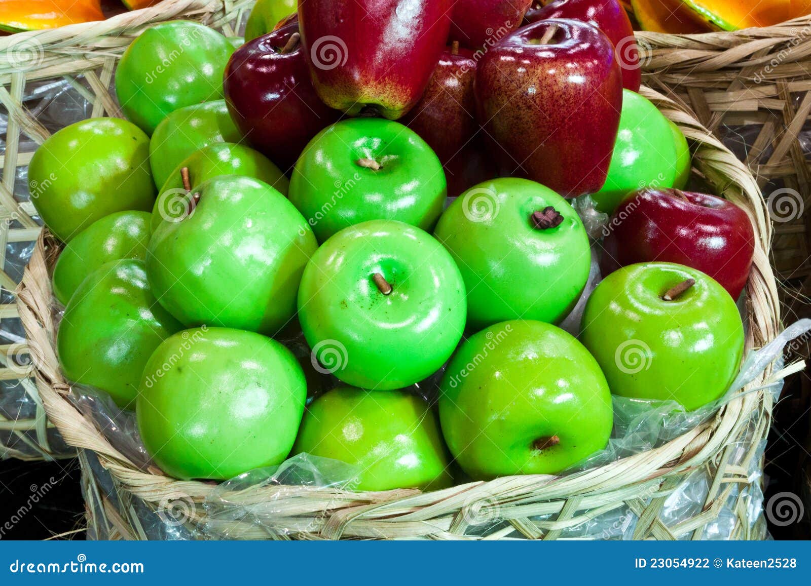 Apple in bamboo baske stock photo. Image of sweet, isolated - 23054922