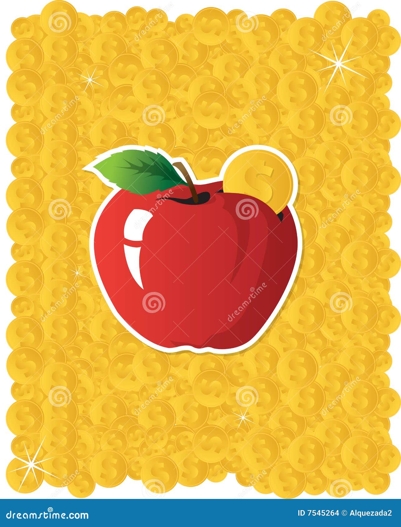 Apple bank stock illustration. Illustration of dollars - 7545264