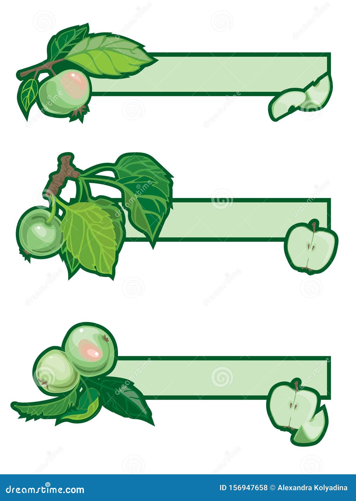 Apple Three Banner Background Vector Stock Vector - Illustration of ...