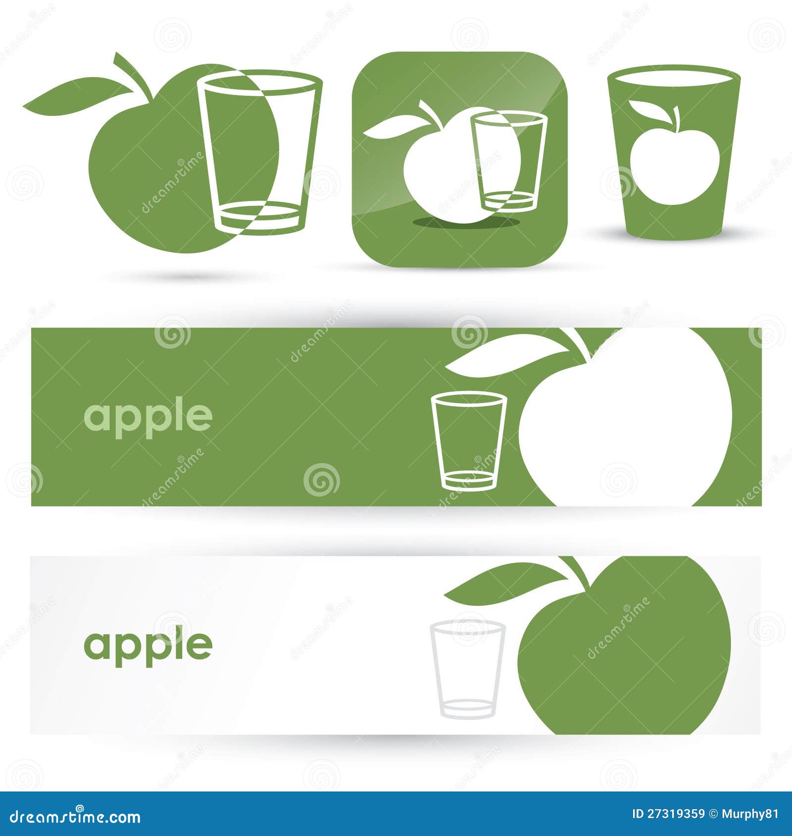 Apple banners and symbols stock vector. Illustration of decoration ...