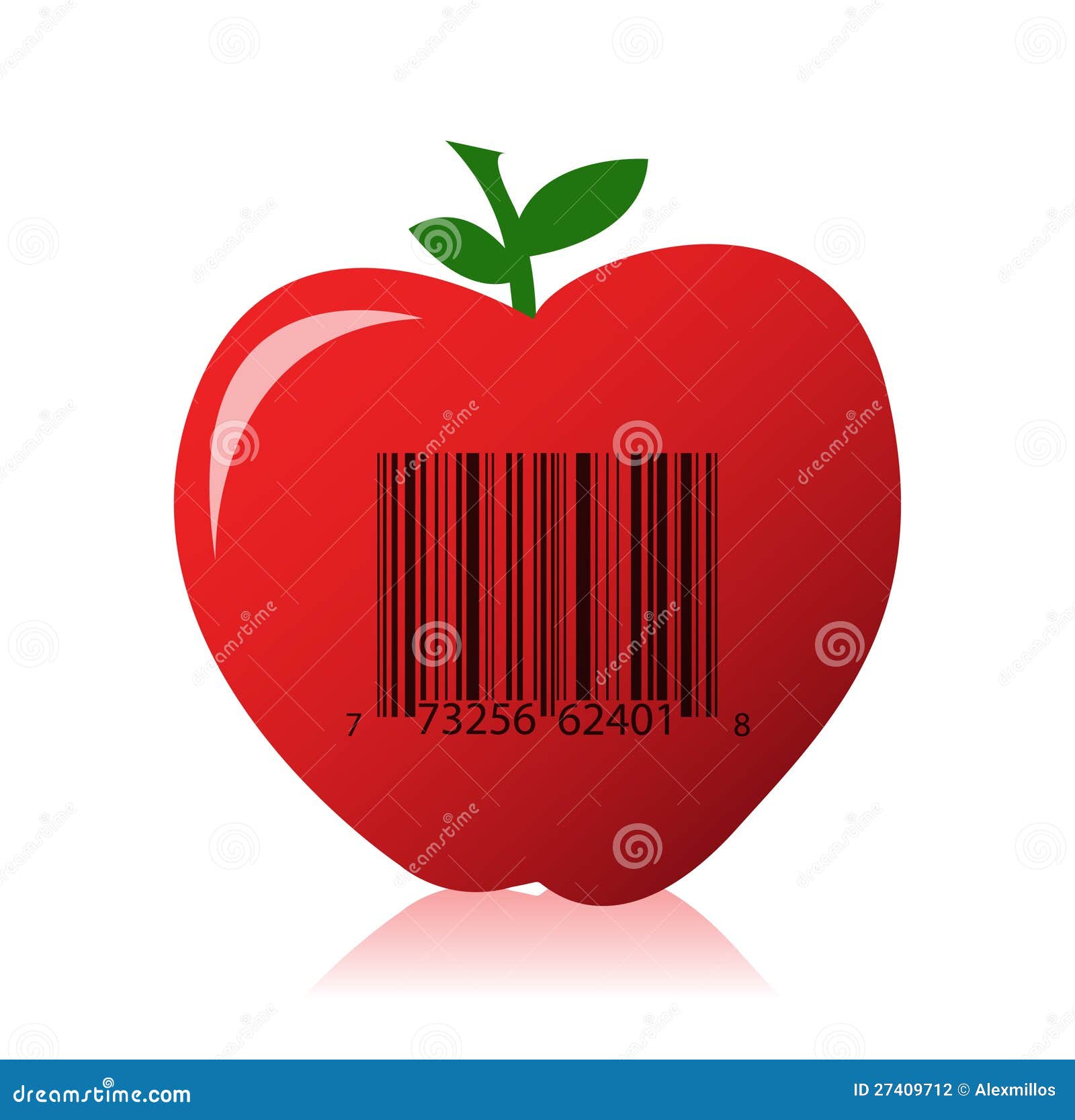 Apple with a Barcode Illustration Design Stock Illustration ...