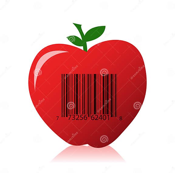 Apple with a Barcode Illustration Design Stock Illustration ...