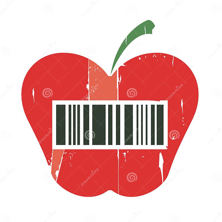 Apple and barcode stock illustration. Illustration of isolated - 36931400