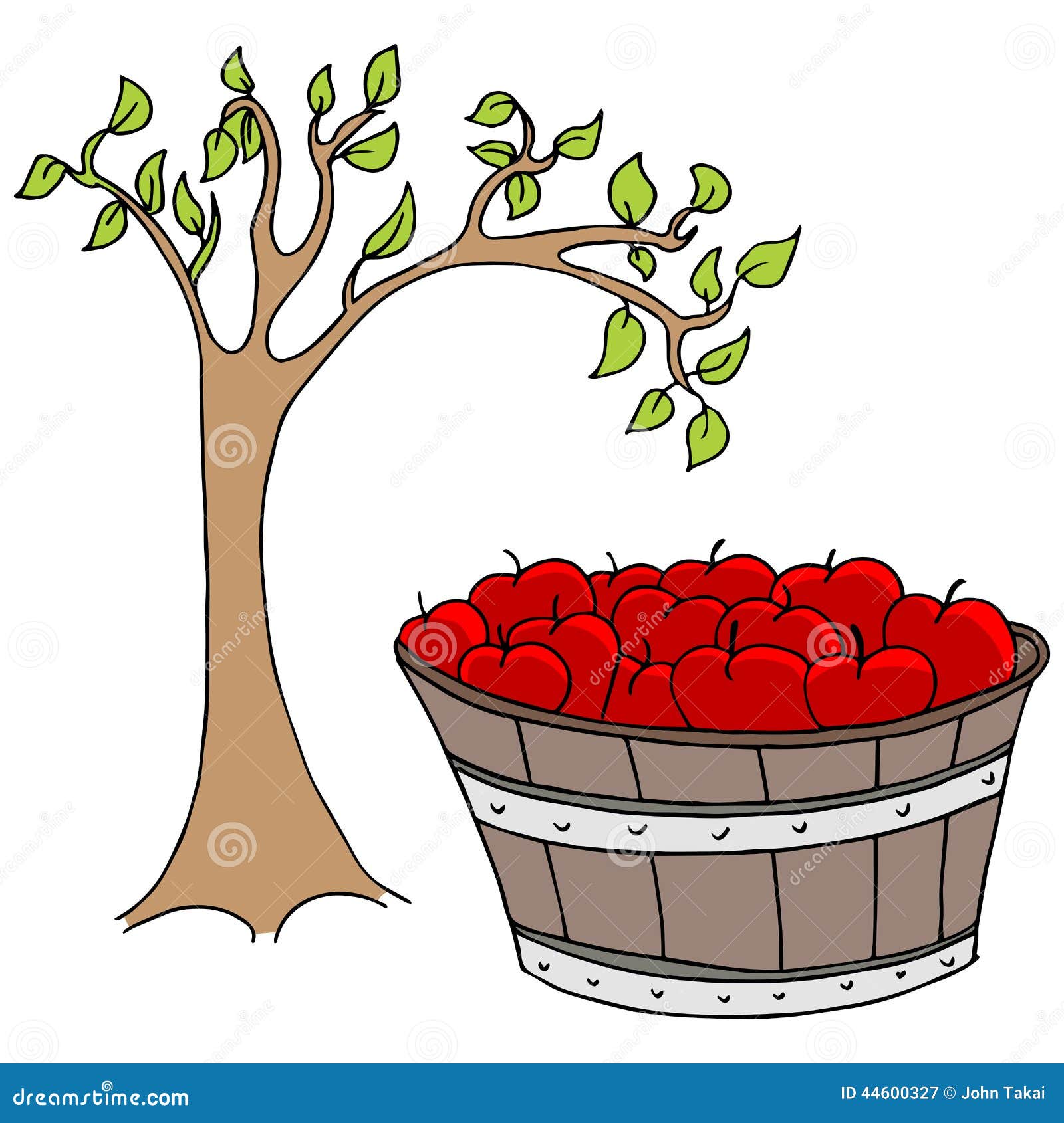 Apple Basket Background Banner Vector Illustration. Bright Colorful ...