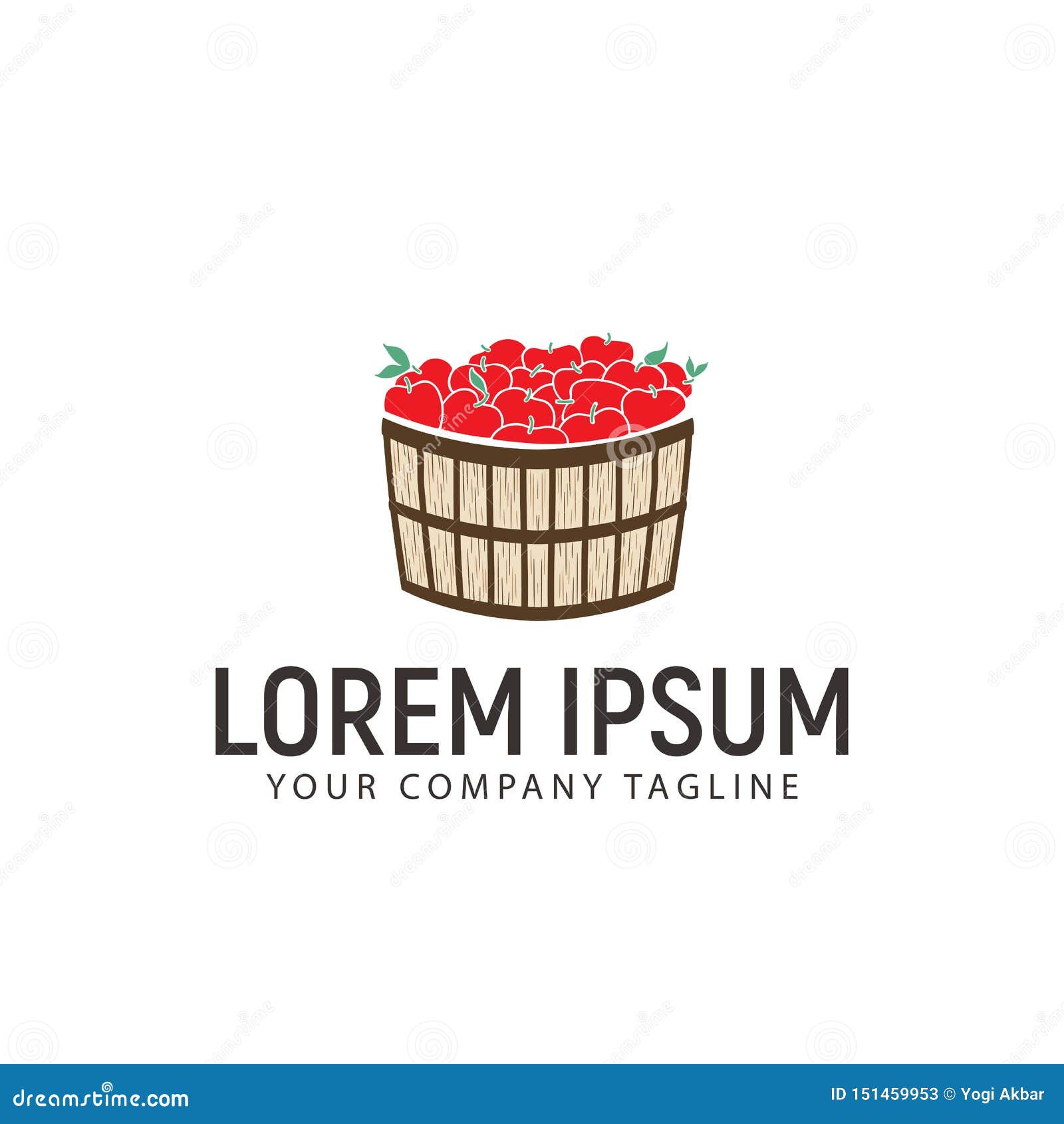 Apple Basket Logo Design Concept Template Stock Vector - Illustration ...