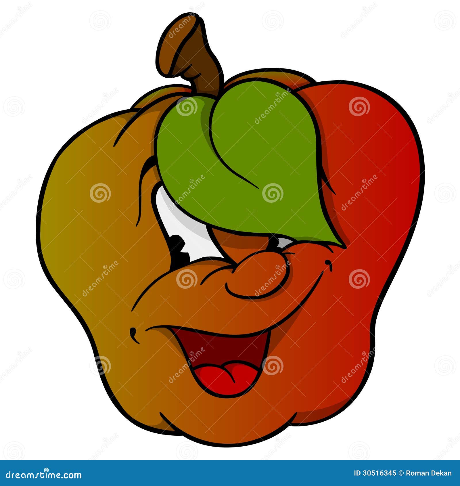 Apple stock vector. Illustration of hand, fruit, cartoon - 30516345
