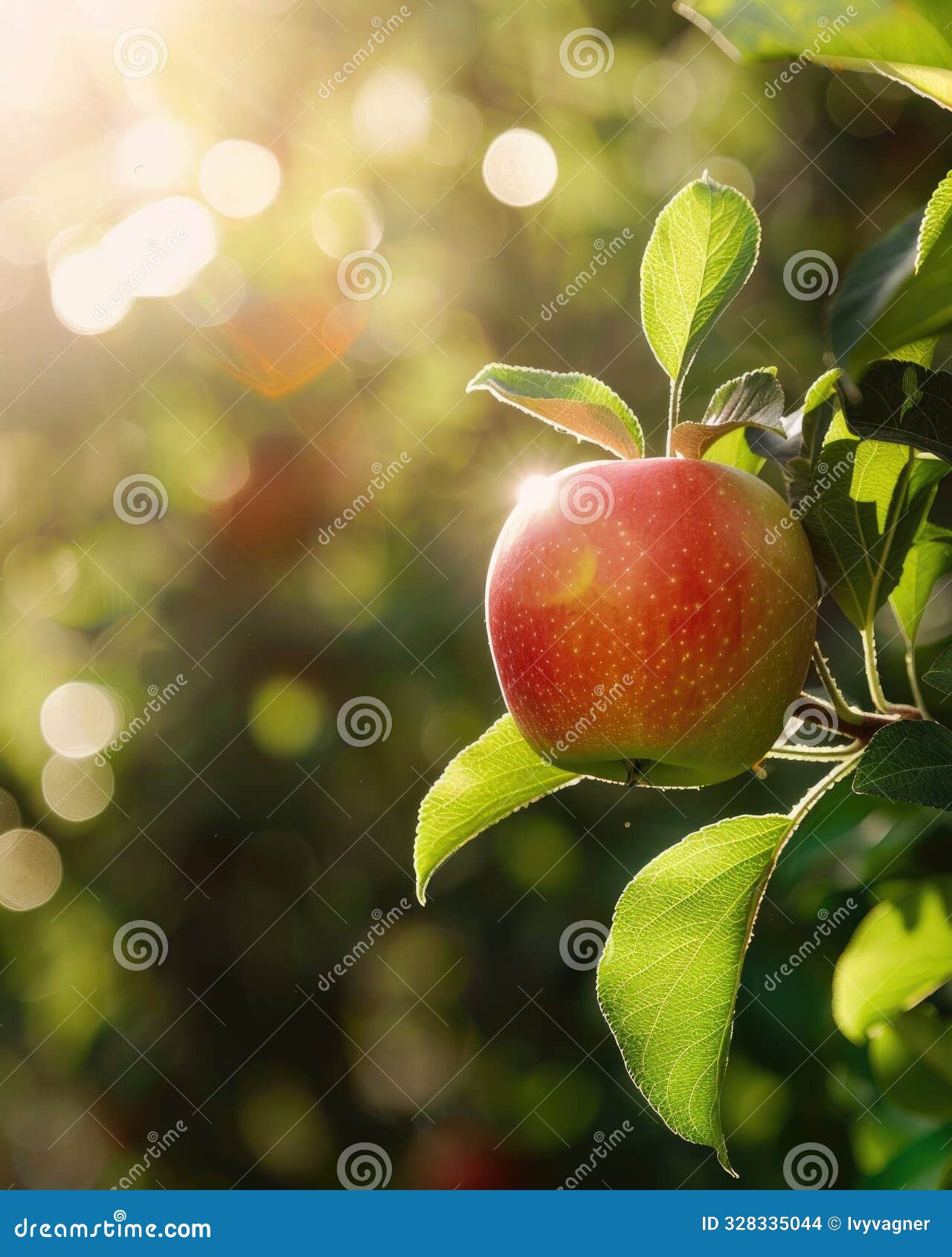 Apple with a Bit of Sunlight Creating a Lens Flare Stock Photo - Image ...