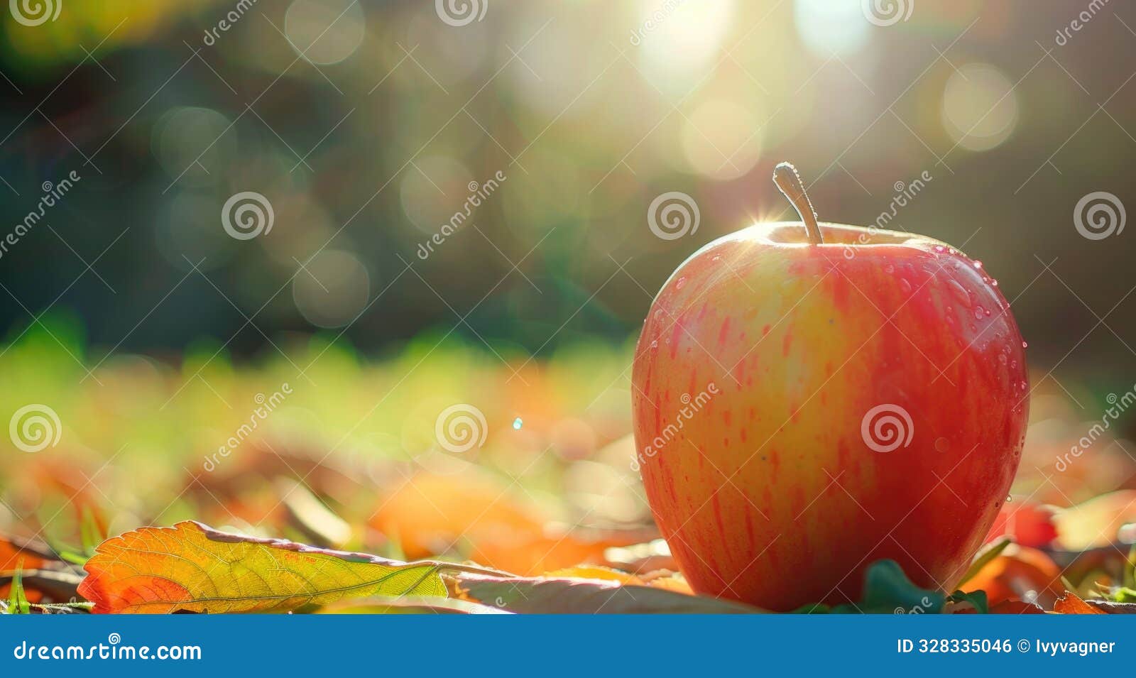 Apple with a Bit of Sunlight Creating a Lens Flare Stock Photo - Image ...