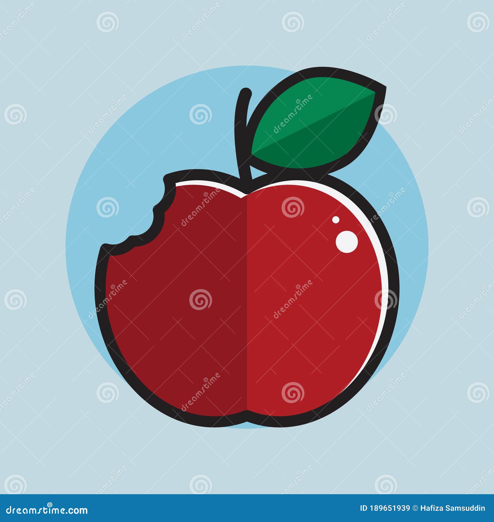 Apple Bitten Concept. Vector Illustration Decorative Design Stock ...