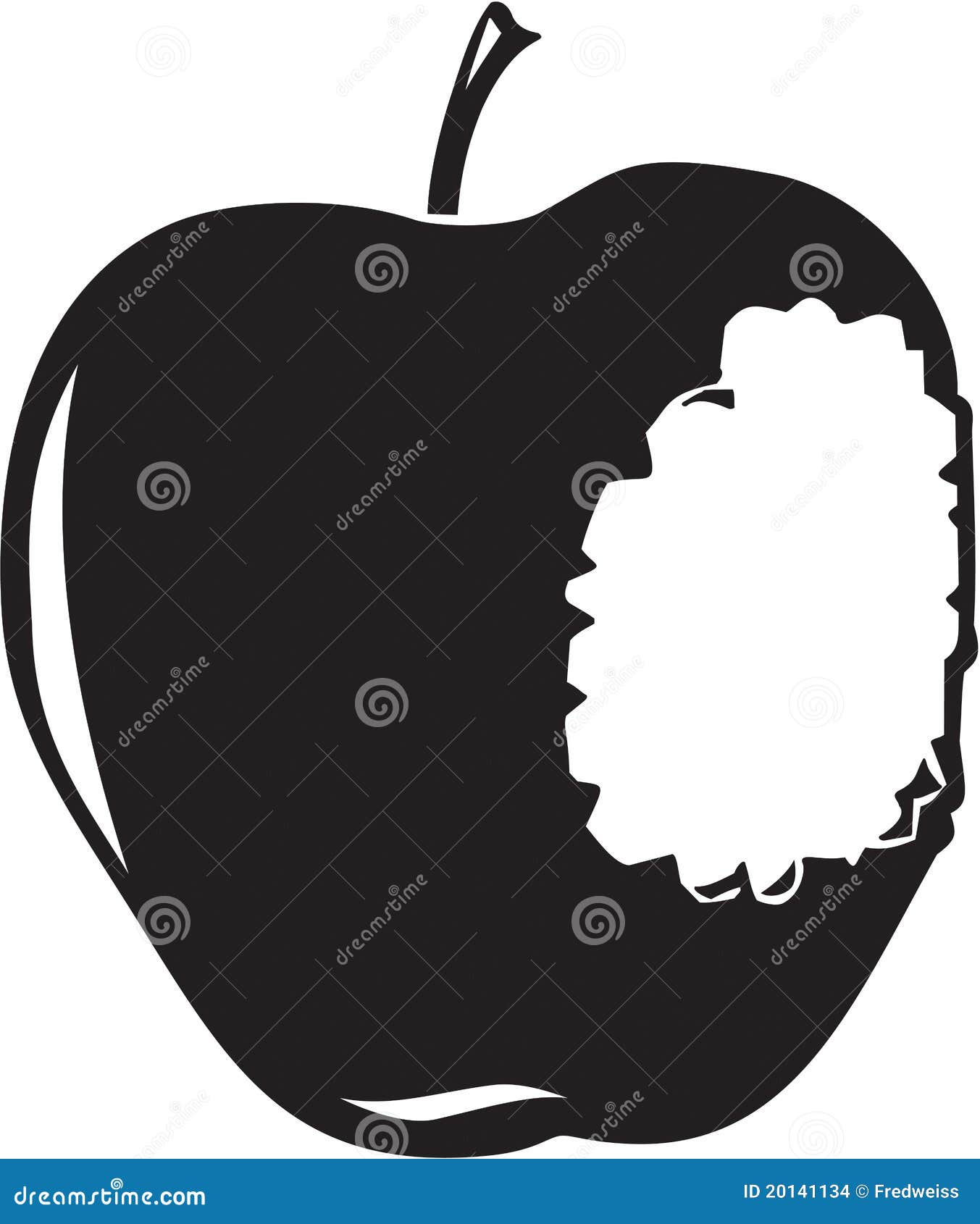 Apple Bitten Illustration stock vector. Illustration of orchard - 20141134